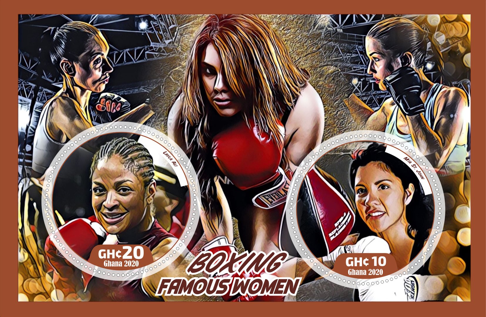 Stamps.Sports. Boxing 2020 year 1+1 sheets perforated Ghana | Africa ...