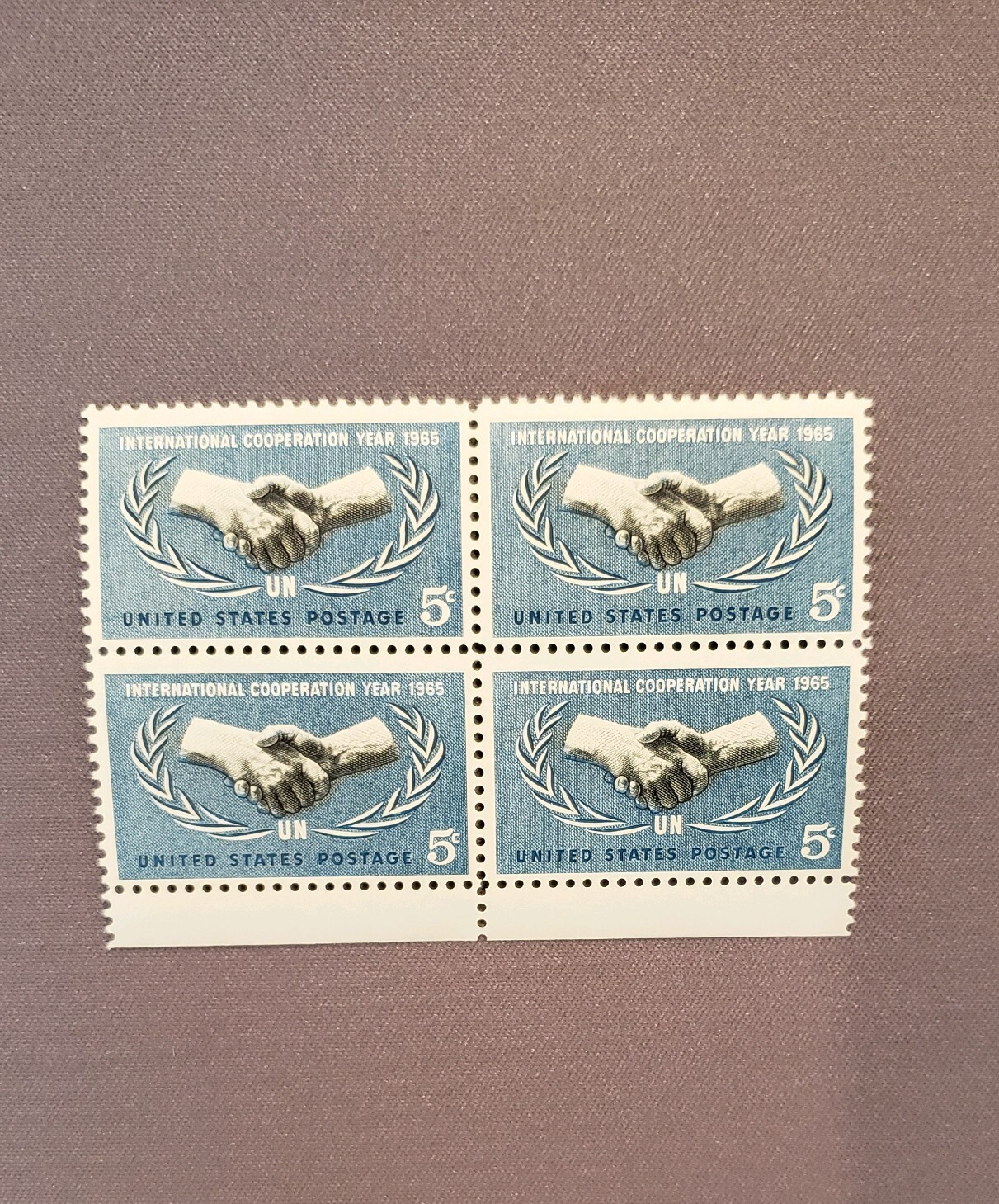 1266, International Cooperation, Block of 4 w/selvage, Mint OGNH, CV $1 ...