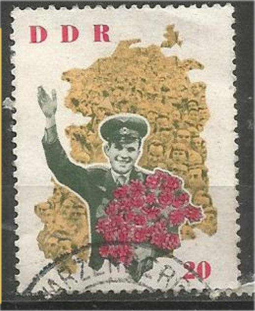 GERMANY, DDR 1963, used 20pf, Tereshkova and map of DDR. Scott 674 ...