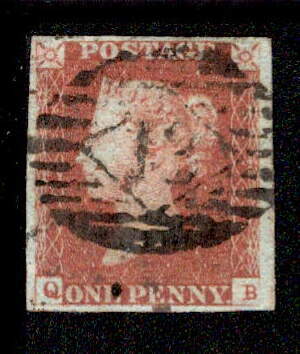 Great Britain #3 Penny Red Imperf Used Lettered QB USD 22.00 | Great ...