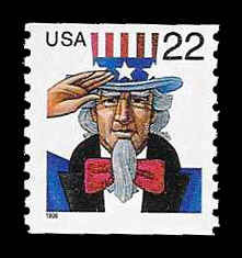 PCBstamps US #3353 22c Uncle Sam, coil, MNH, (35) | United States ...