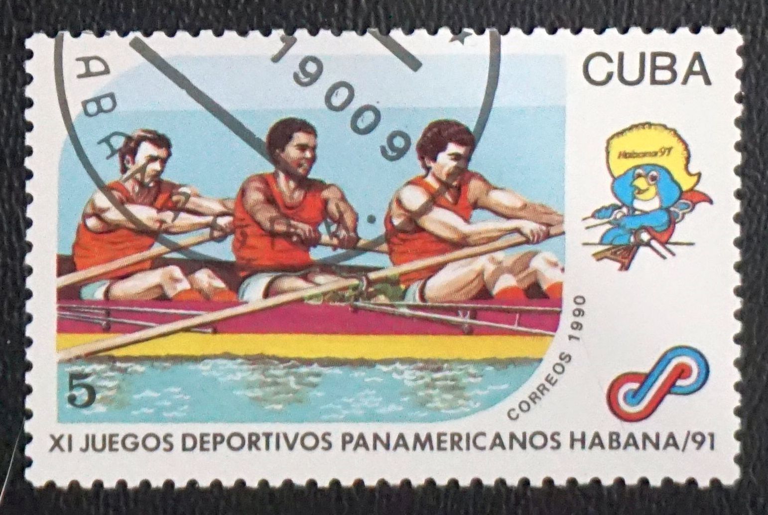 CUBA Sc# 3277 PAN AMERICAN GAMES HAVANA Rowing 5c 1990 used cto ...