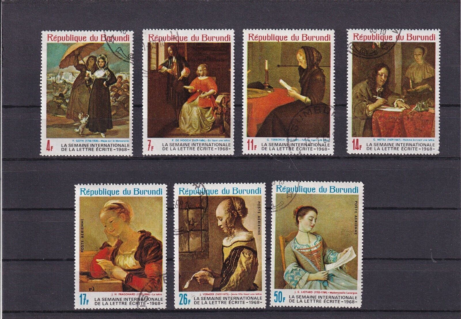 SA24a Burundi 1968 Int Letter Writing Week - Paintings used stamps ...