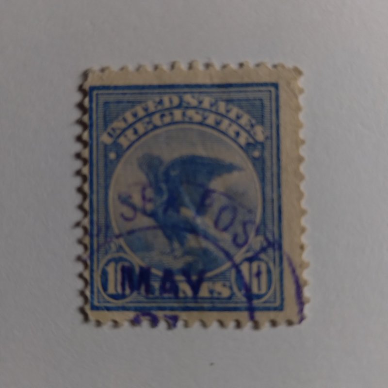Scott #F1 Single Used TEN Cent United States Registry Stamp | United ...