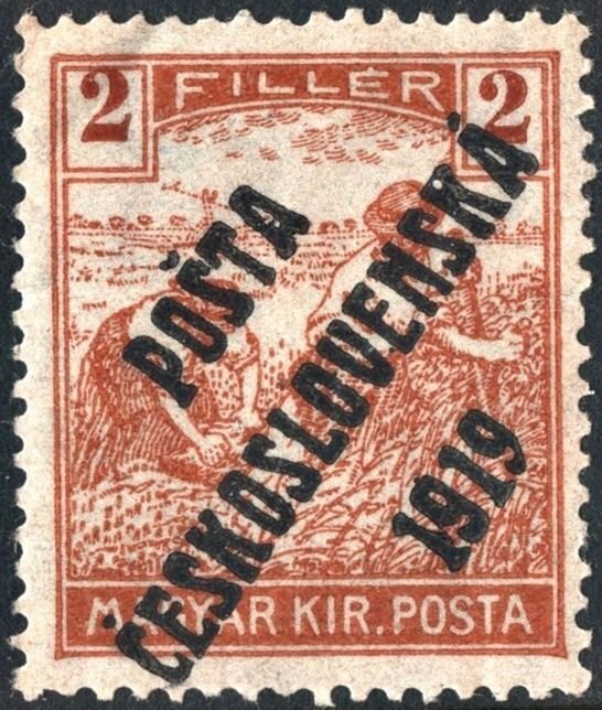 Czechoslovakia SC#B73 2f Hungarian Stamp of 1916-18 Overprinted (1919 ...