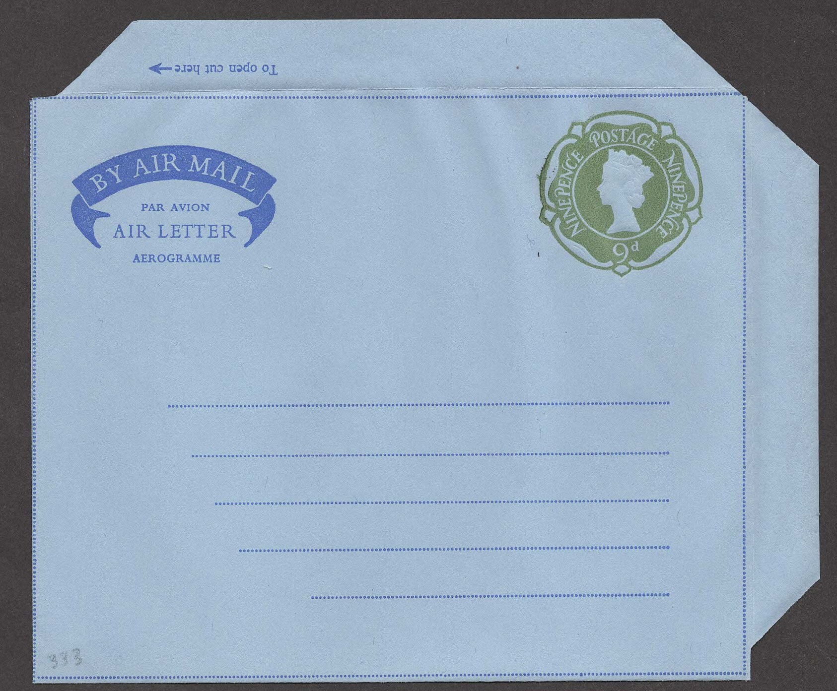 Great Britain Aerogramme "Stamped to Order" 9d. Embossed 1967 (1) Mint ...