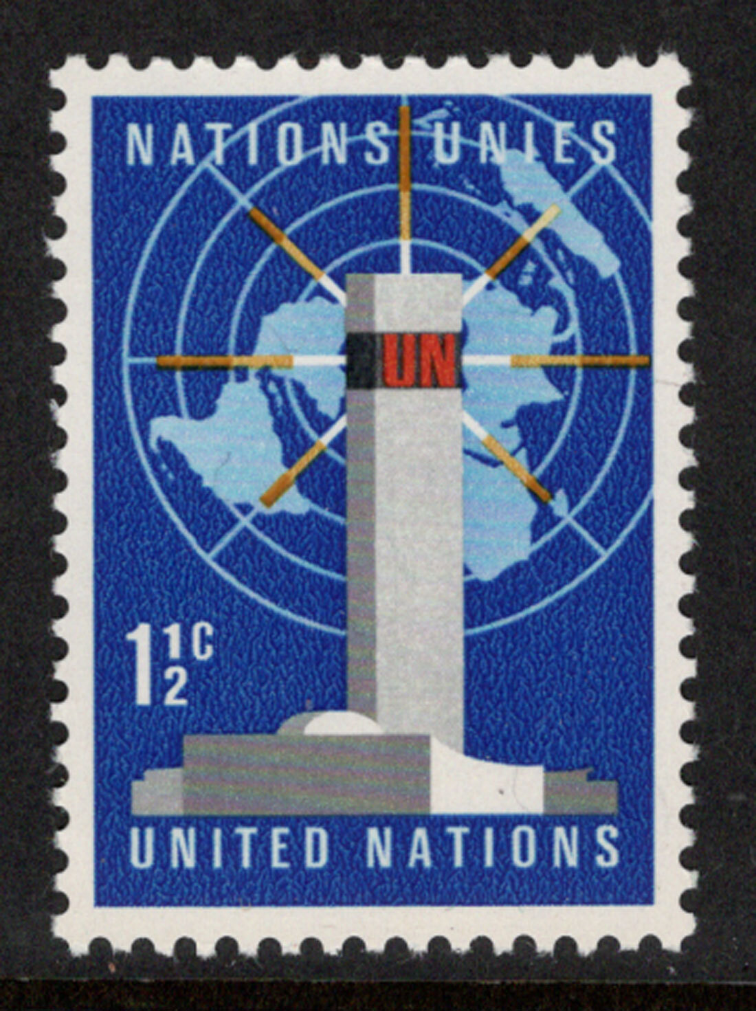 United Nations - UN Headquarters, New York & World Map # 166 - M/NH ...