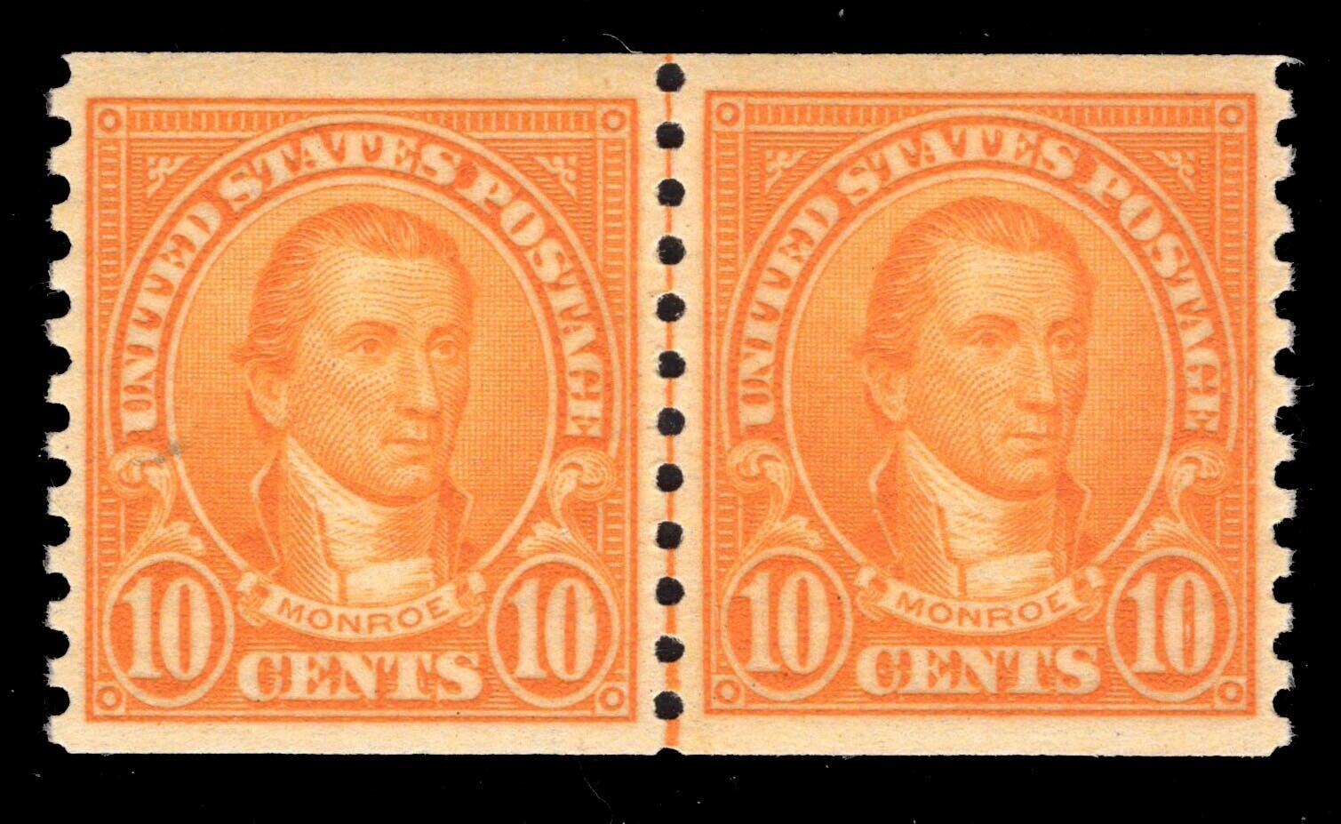 US Stamps #603 Line Pair Mint OG NH XF+ LOT #90230* | United States ...