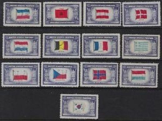 Scott 909 - 921 Overrun Countries Mint Original GUM Hinged | United ...