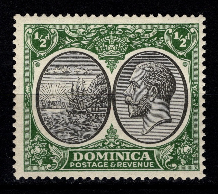Dominica 1923-33 George V Definitive, ½d black & green [Unused ...