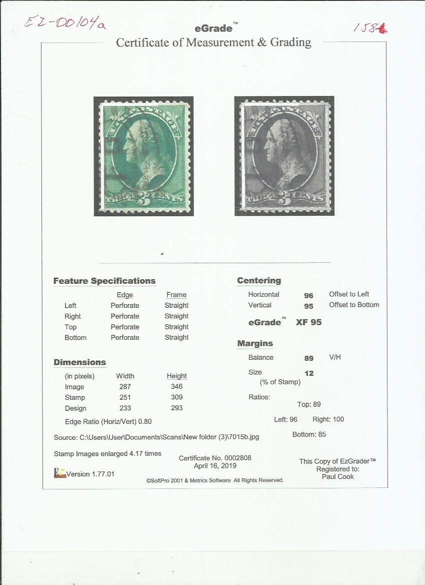 # 184 Green Used Pair Left Stamp VF Right Stamp XF Nice Cancel SCV-70. ...