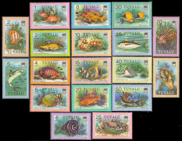 TUVALU SC#96-113 Fish Marine Life definitives (1979) MNH | Australia ...