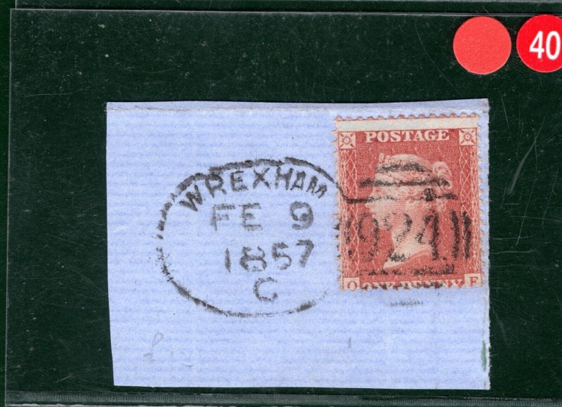 GB QV WREXHAM SPOON Piece Penny 1d Red LC14 Feb 1857 Wales {samwells ...