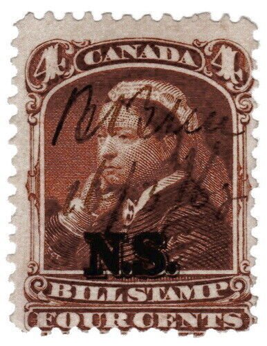 (I.B) Canada Revenue : Nova Scotia Bill Stamp 4c | Canada, Stamp / HipStamp