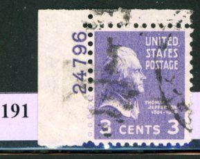 PKStamps - USA - 807 - Used - Plate Number Single #22-191 | United ...