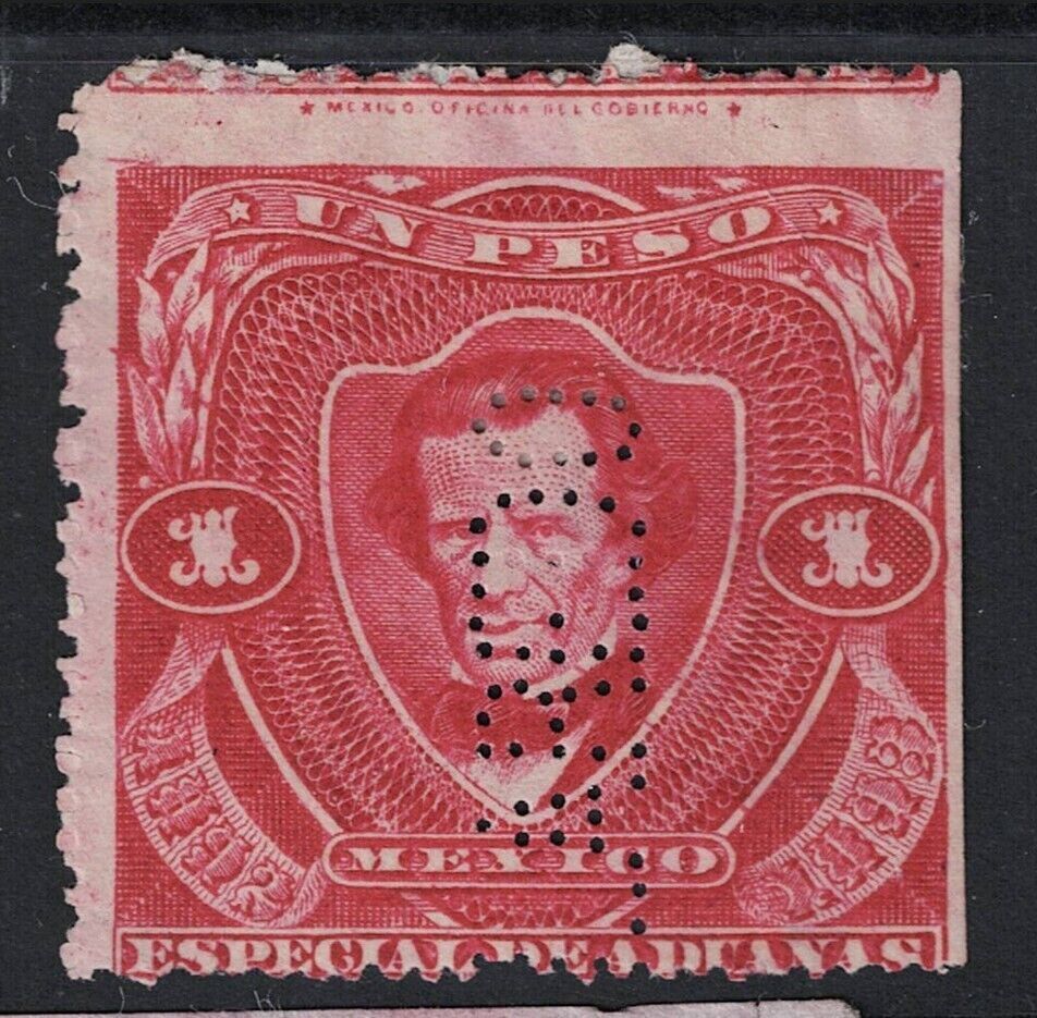 Mexico 1890s 1 Peso Customs Stamp Used - S27156 | Central & South ...