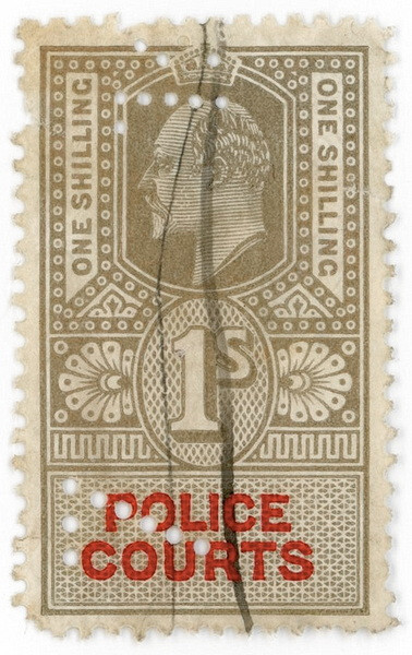 (I.B) Edward VII Revenue : Police Courts 1/- (unlisted) | Great Britain ...