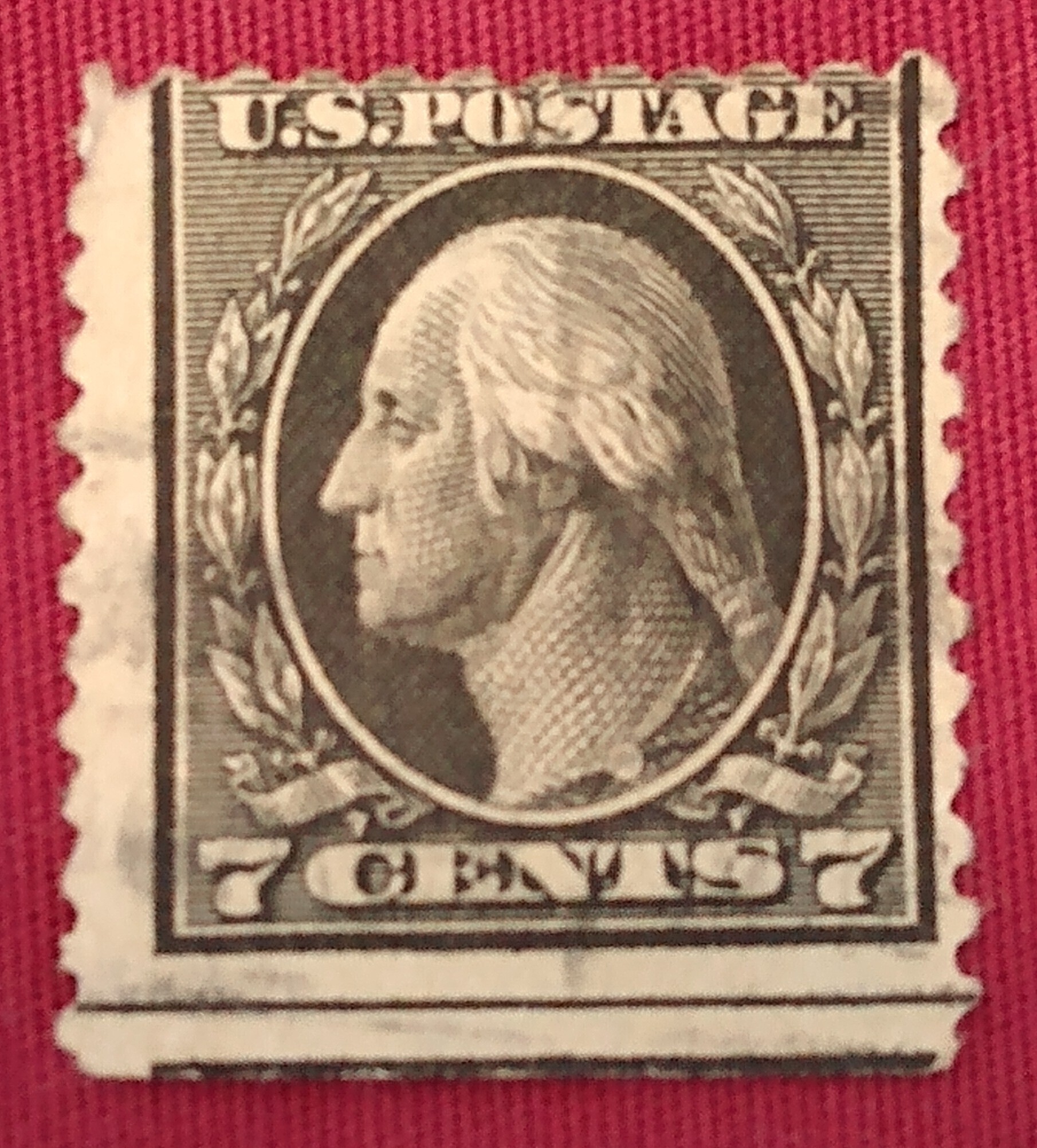 Rare George Washington 7 cent stamp off center w/line | United States ...