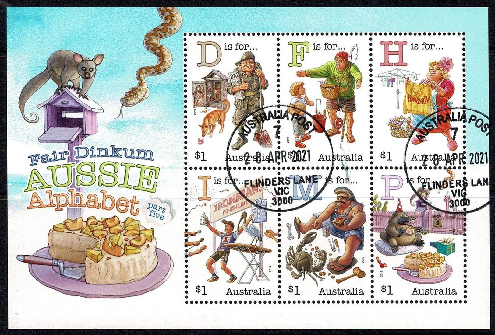 Australia 2019 Fair Dinkum Aussie Alphabet - Part Five Minisheet CTO ...