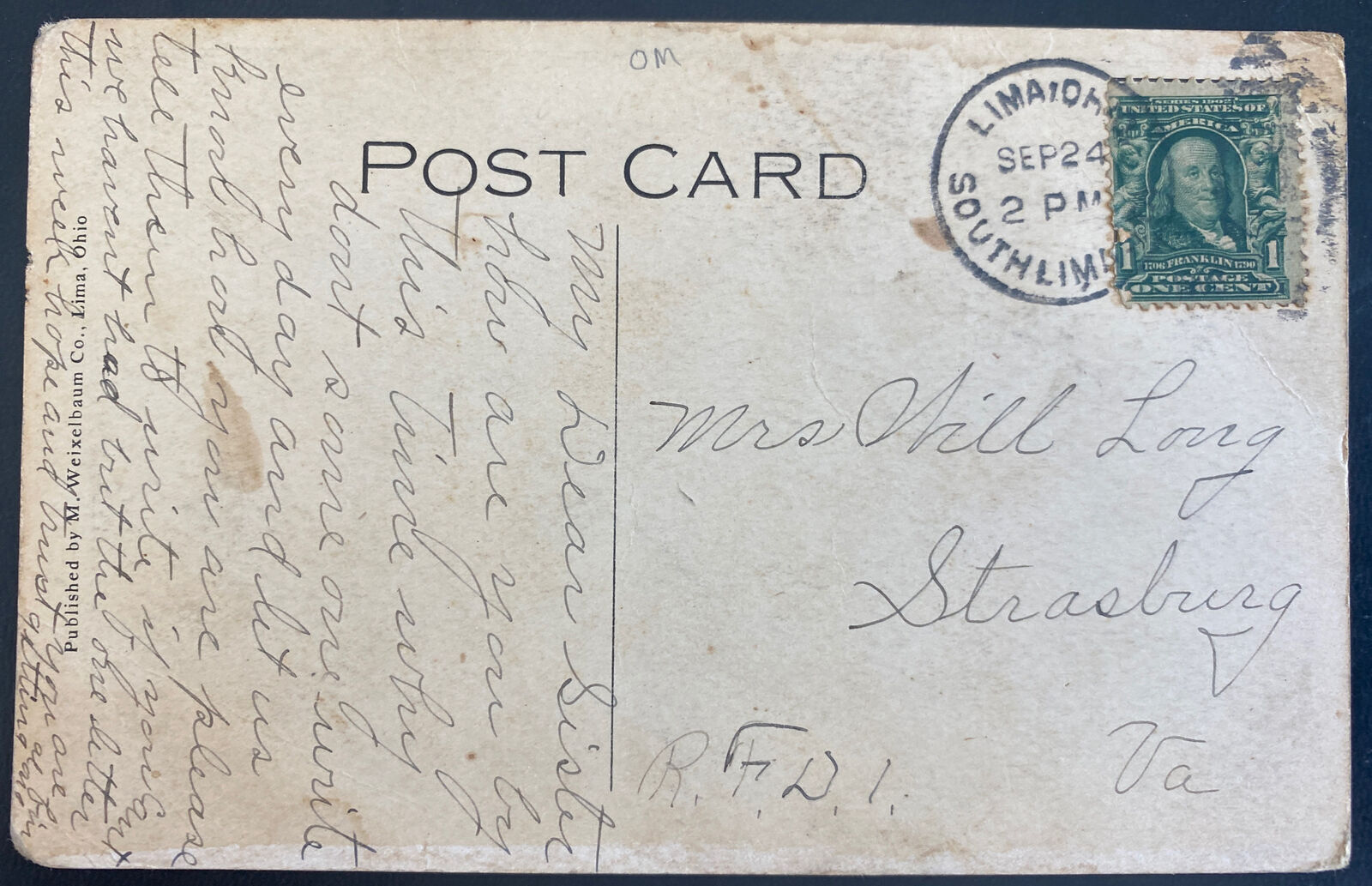 1908 Lima OH USA RPPC Postcard Cover Civil War GAR Convention Main ST ...