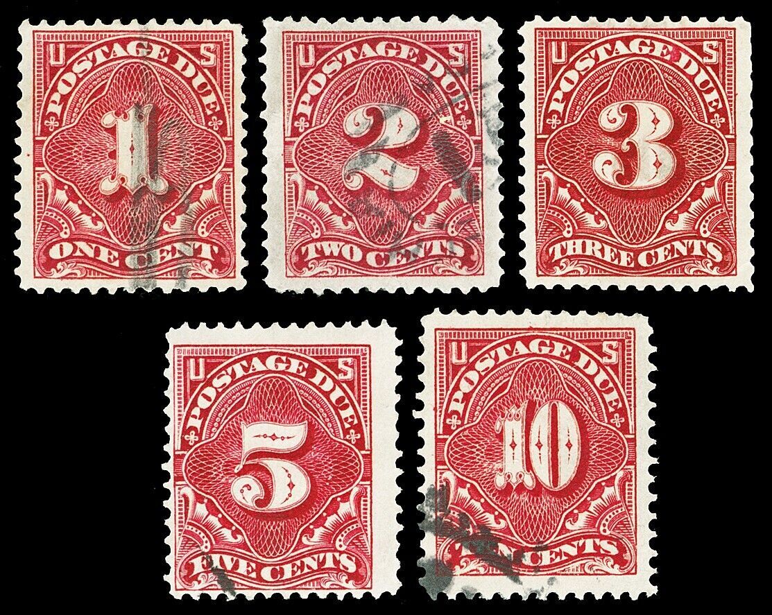 Scott J45-J49 1910-1912 1c-10c Postage Dues Perforated 12 Used F-VF Cat ...