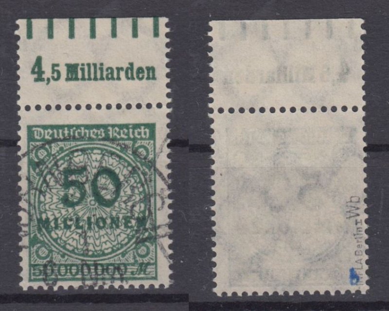 German 1923 Sc#289 VAR Mi#321 AWb Margin used better Shade signed BPP ...