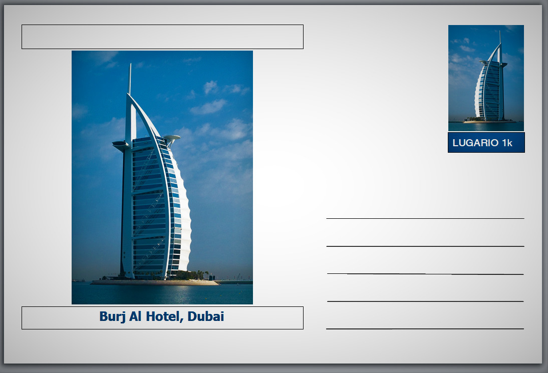 Landmarks - Burj Al Hotel, Dubai postcard (glossy 6"x4"card) | Middle ...