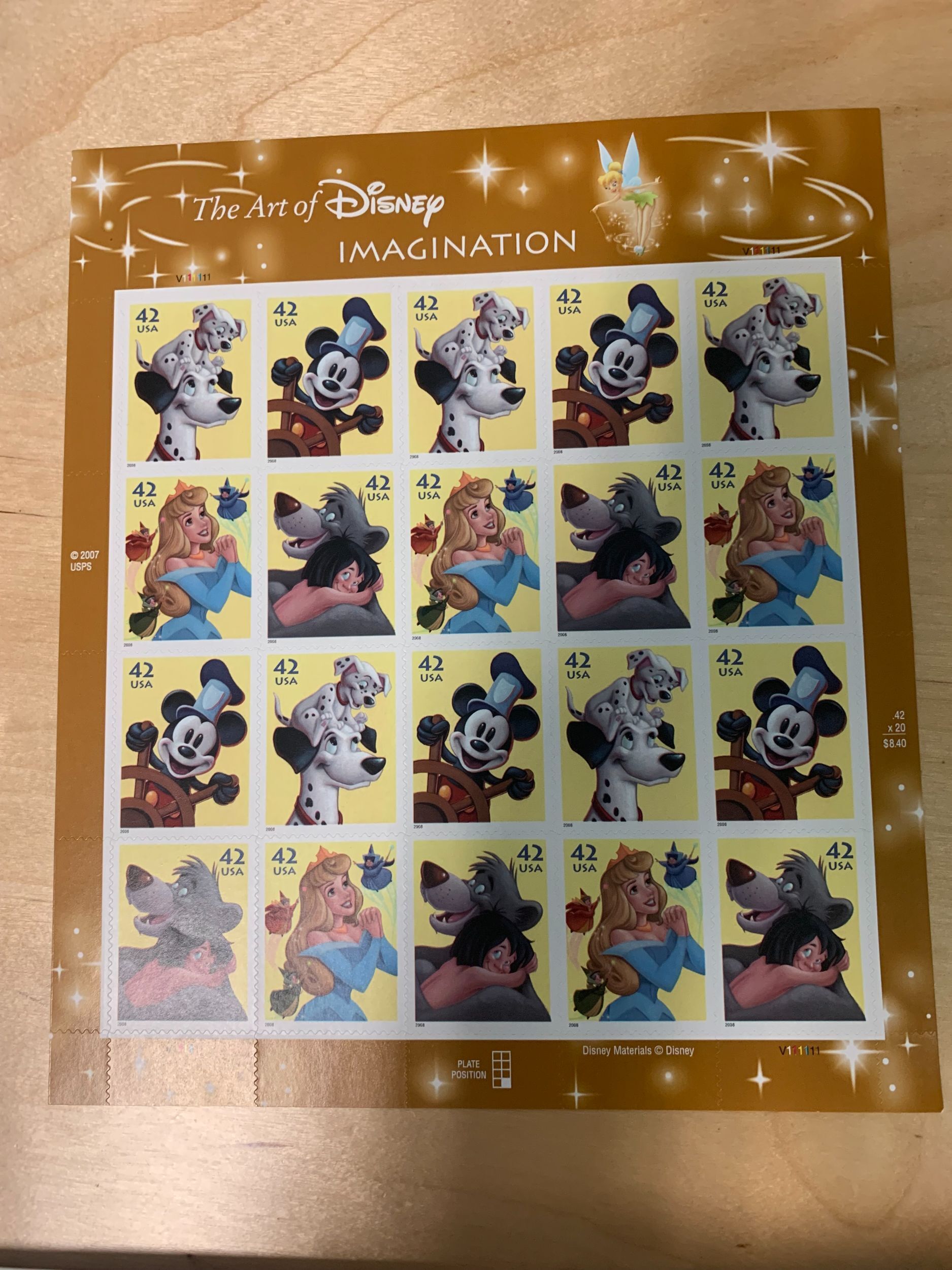 #4342-4345 Art of Disney mini sheet (2007) | United States, General ...