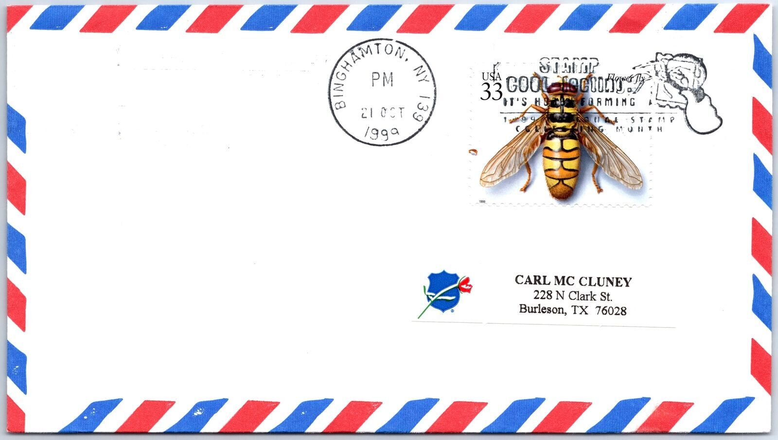 US Special Event Cover Postmark Stamp Cool-Lecting Flower FLY ...