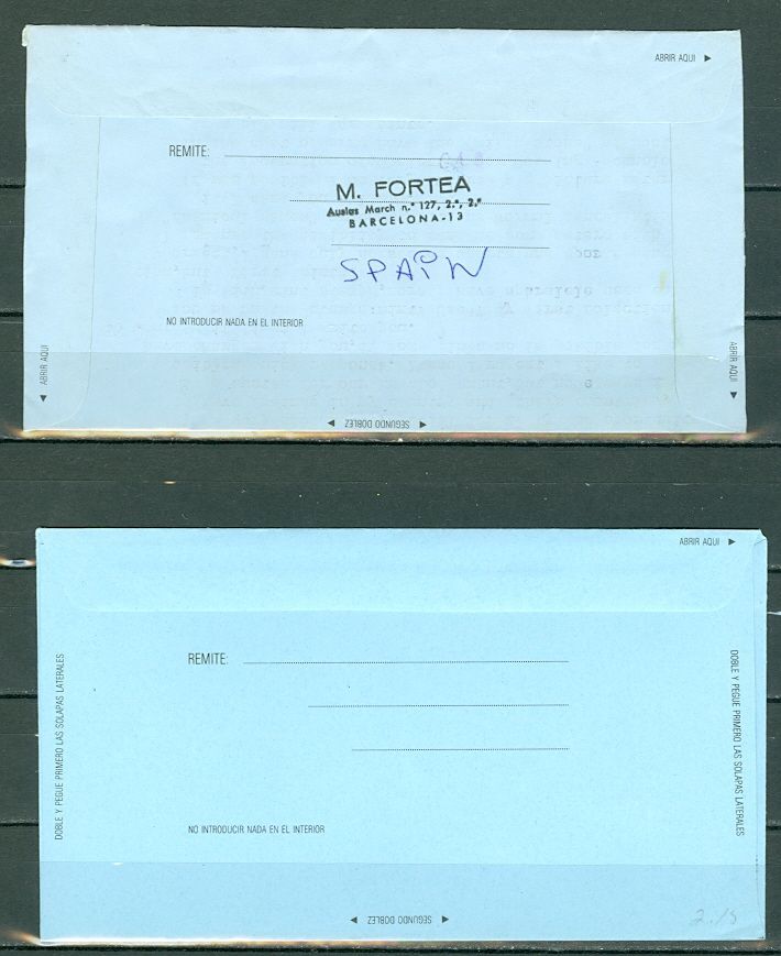 Spain 1983/1995 (2) Stationery AIR Letter Envelopes | Europe - Spain ...