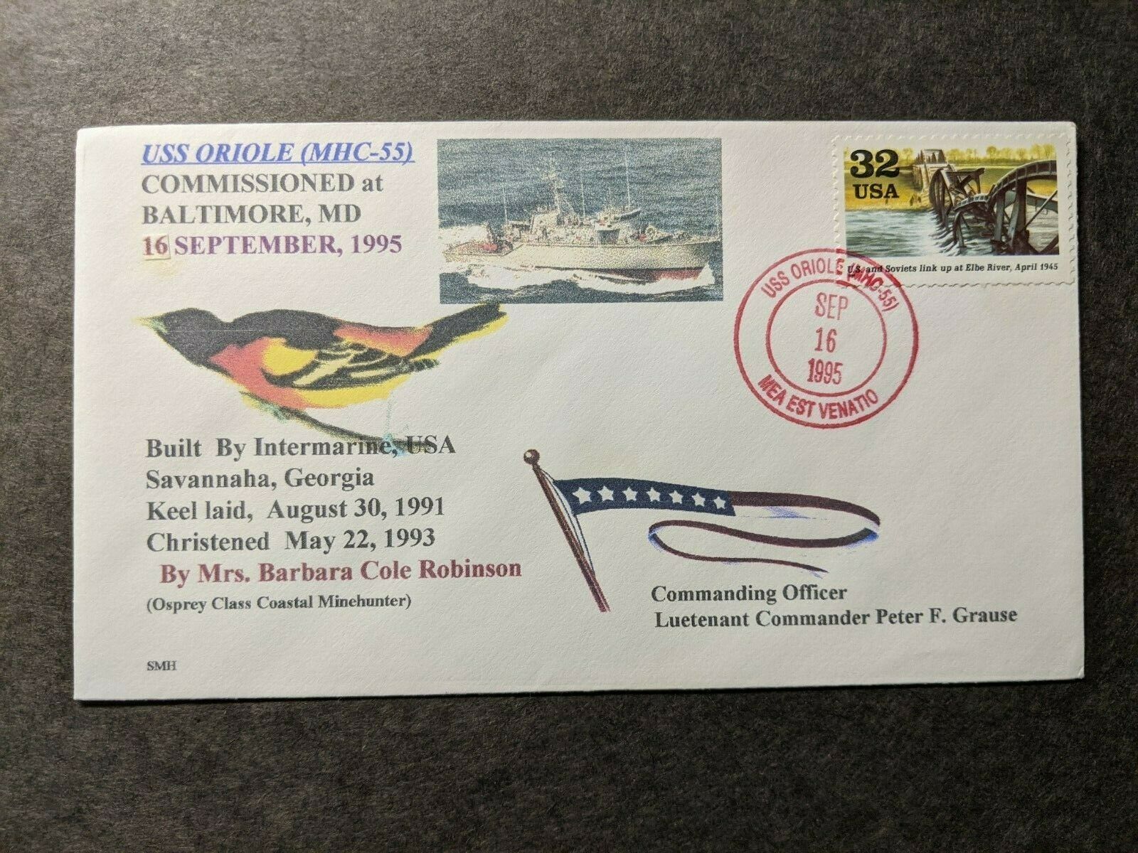 USS ORIOLE MHC-55 Naval Cover 1995 HENRY COMMISSIONED Cachet | United ...