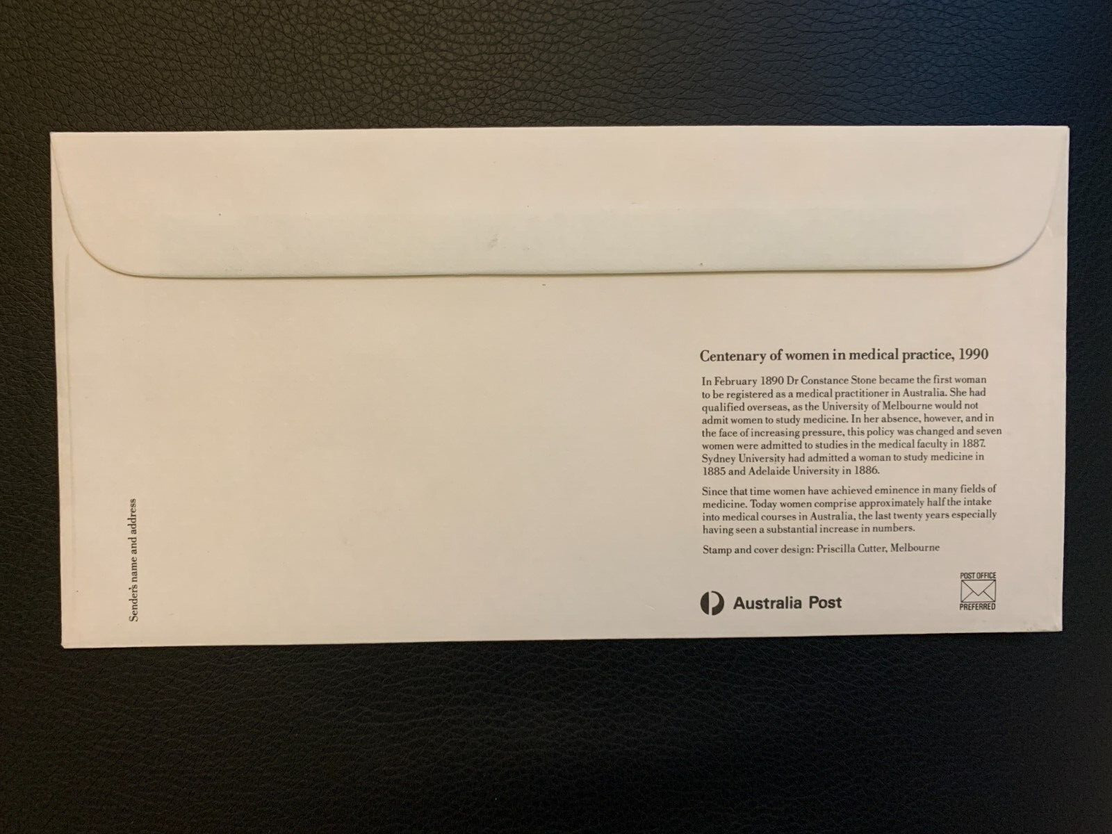 1990 Centenary of Women in Medical Practice Stamp First DAY Cover ...