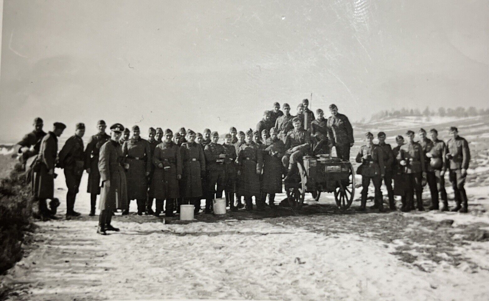 WW2 WWII Original German Military wartime Photo Brigade Soldiers Lined ...