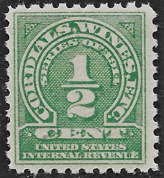 US 1914 RE17 NH Wmk. 191R Perf disc indentation on "C" of "Cent" CV $7. ...