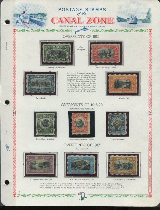 Canal Zone Collection on White Ace Pages w/Mint 15 PF Cert, 47 & More ...