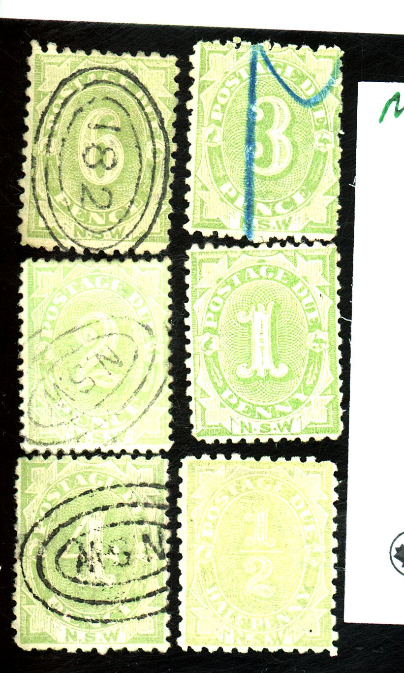 New S Wales #J1-6 J1-2 Mint OG HR J3-6 Used Fine Cat $87 | Worldwide ...