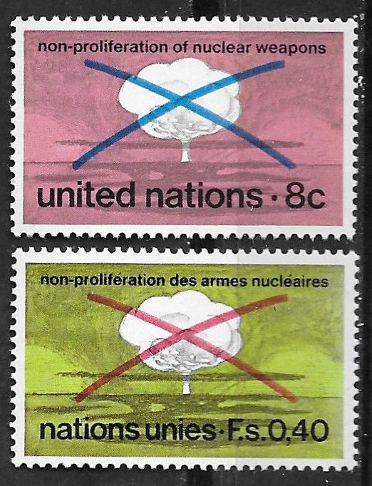 UN-NY # 227,UN-GENEVA #23 Nuclear Non-proliferation (2) Mint NH ...