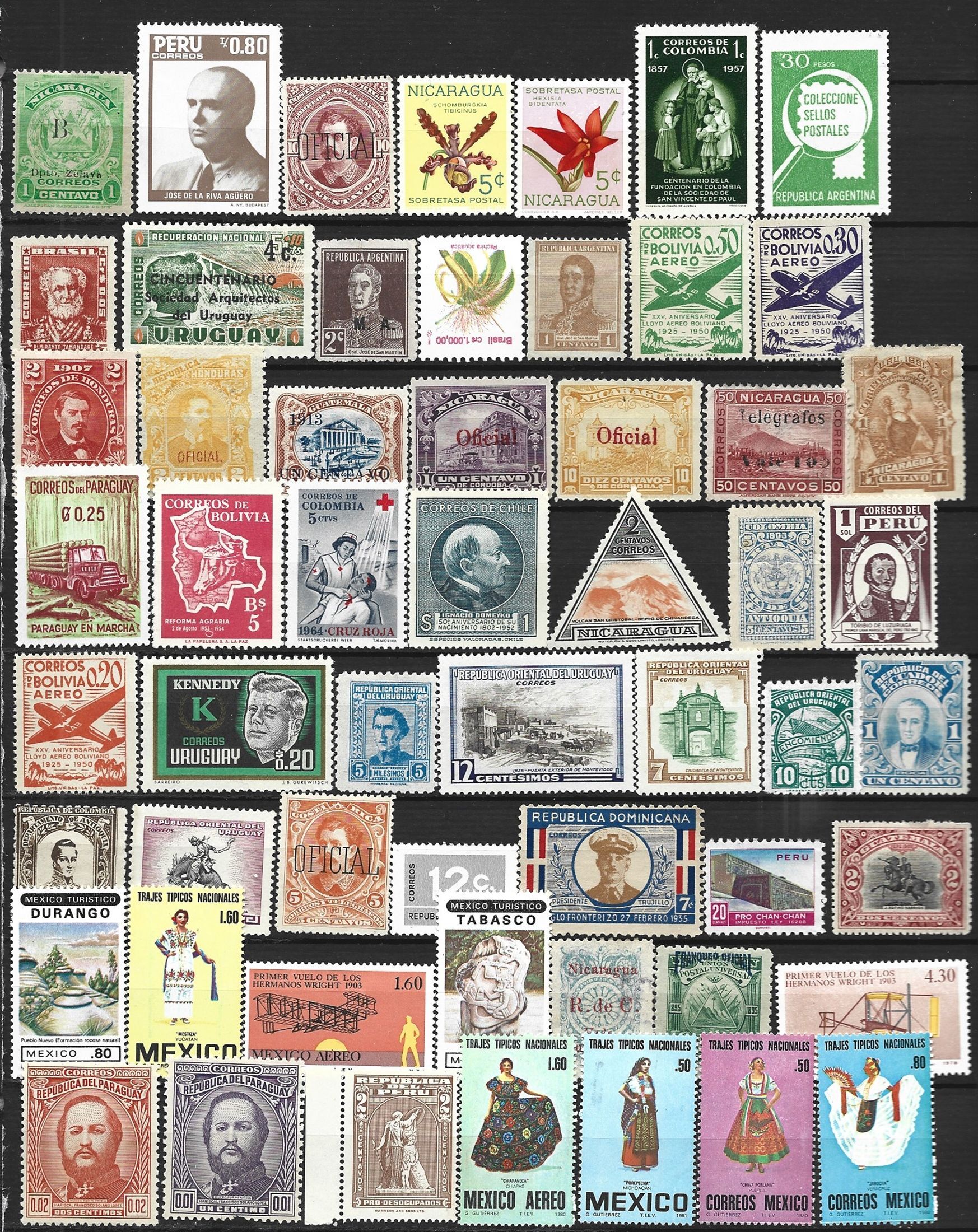 Collection LOT 11549 Latin America 56 Unused AC Stamps | Central ...