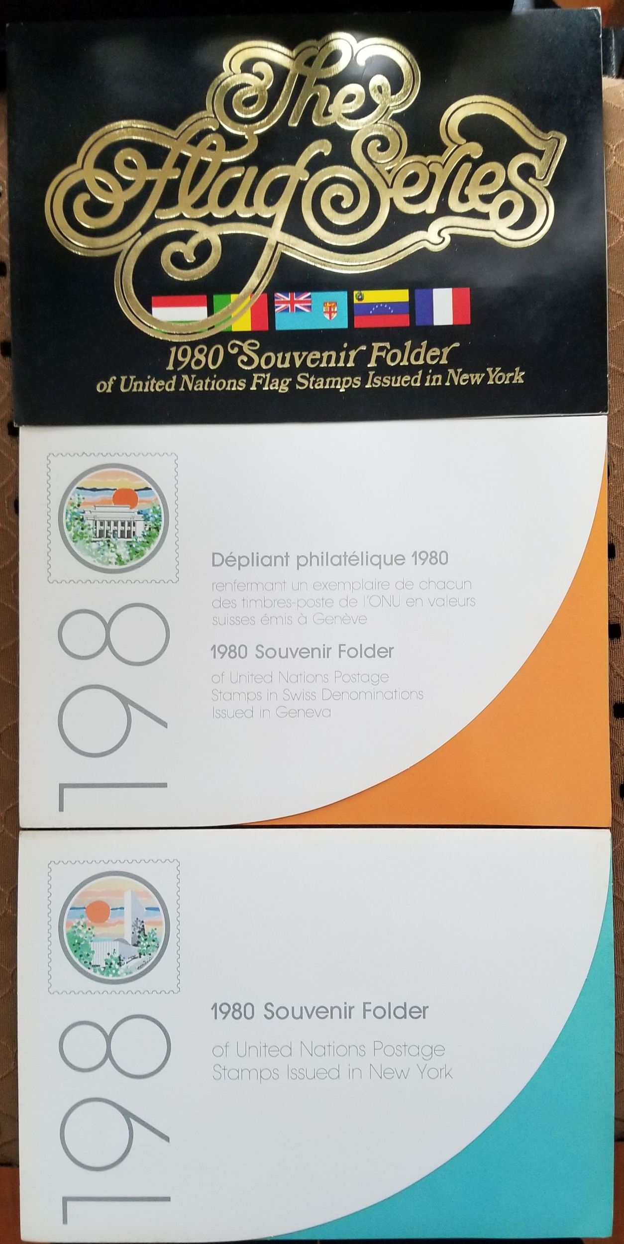 UN Stamps 1980 Souvenir Folders 3, With 34+2 Souvenir sheet Stamps Mint ...