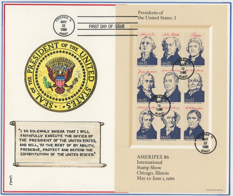 USA 2216-2219 Ameripex Hand Painted First Day Cover Cachets limited ...