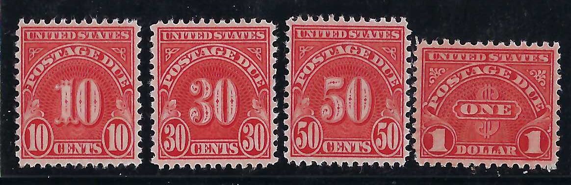 US Postage Due Set Scott #J74-77 Mint LH OG VF | United States, Postage ...