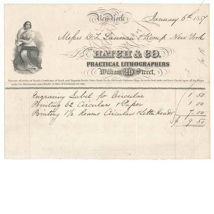 George W. Hatch & Co. Practical Lithographers, 1857 Lanman & Kemp ...