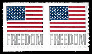 PCBstamps US #5789A Coil Pair $1.26(2x63c)US Flag, paper same/stamp ...