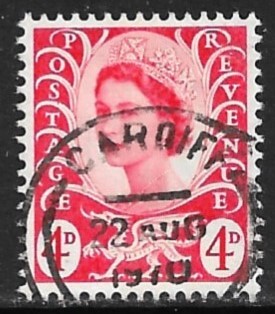 GREAT BRITAIN / WALES 1967-69 QE2 4d Wilding Issue Sc 10 VFU | Great ...