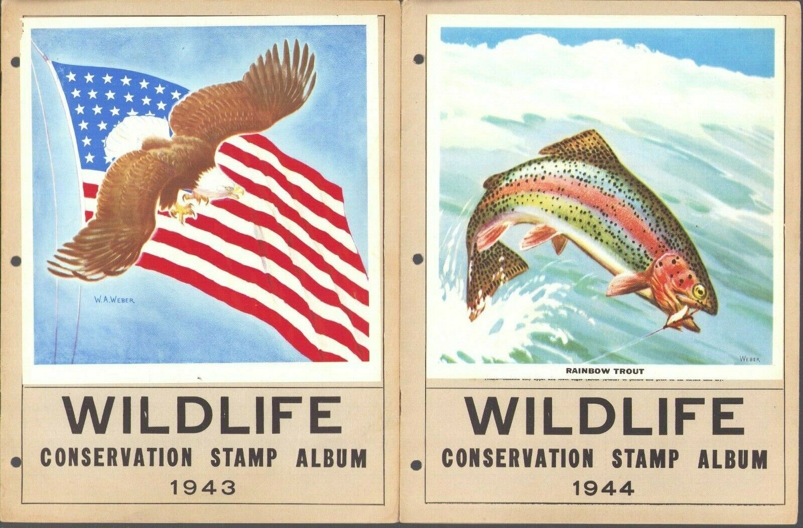 National Wildlife Federation 1938-1946 Conservation Albums with Stamps ...