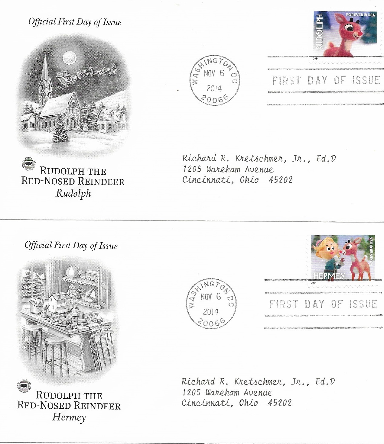2014 FDC, #4946-4949, Rudolph the Red-Nosed Reindeer, PCS (4) | United ...