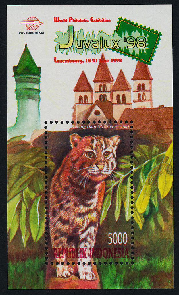 Indonesia 1774 MNH Fishing cat, Juvalux '98 Philatelic Exhibition ...