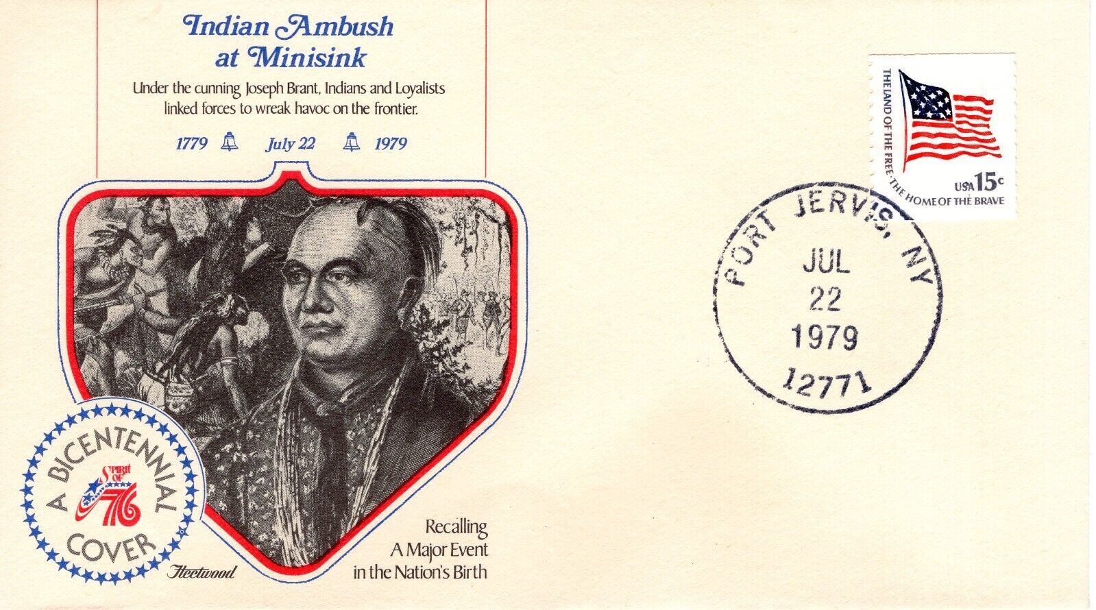 Indian Ambush at Minisink, Port Jervis, NY 1979 Fdc17179 | United ...