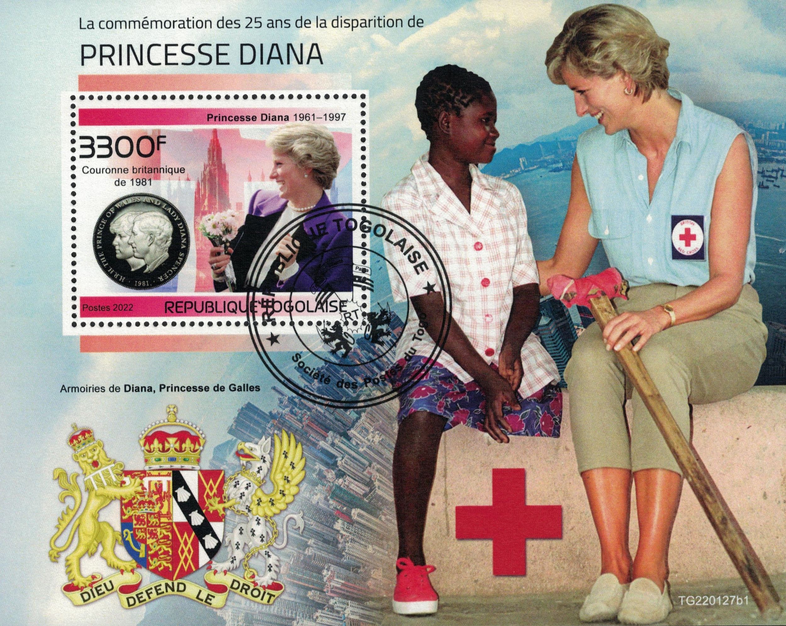 TOGO 2022 - Princess Diana, In mem. 25 years/complete set (sheet+blocks ...