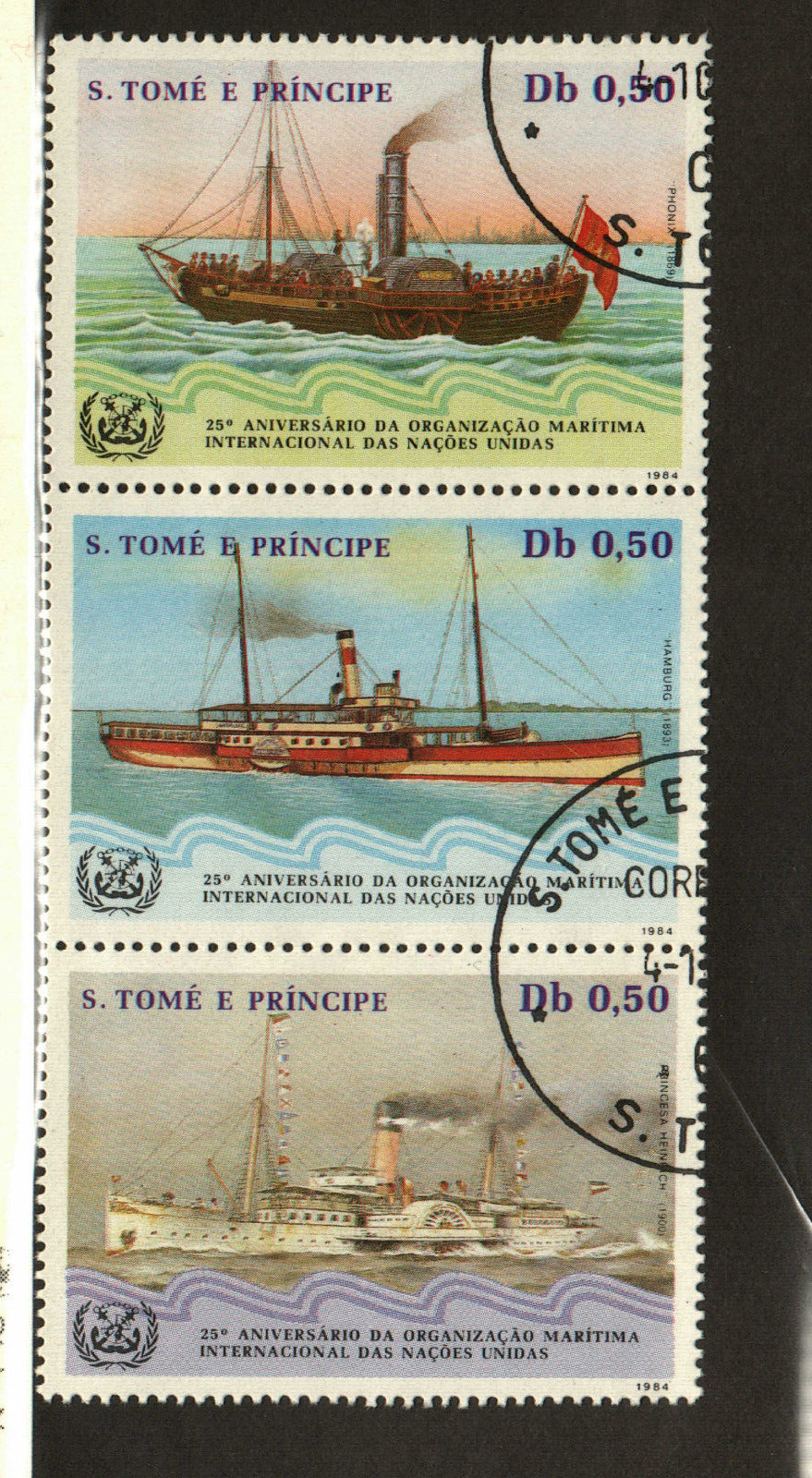 St Thomas & Prince Islands #752 (strip 3 stamps) used ships | Caribbean ...